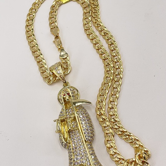 Accessories | The Grim Reaper And Chain Gold Plated 14k | Poshmark